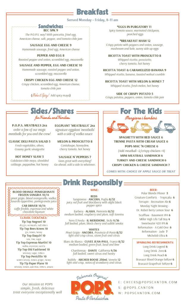 MENU – P.O.P.S.