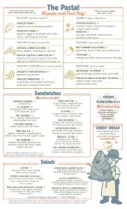 MENU – PALERMO'S ORIGINAL PASTA & SANDWICHES