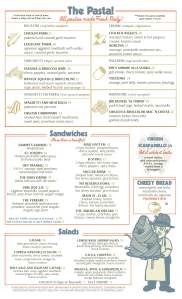 MENU – PALERMO'S ORIGINAL PASTA & SANDWICHES